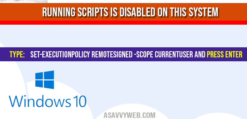 Running Scripts Is Disabled On This System A Savvy Web