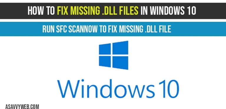 How to Fix Missing .dll Files in Windows 10 - A Savvy Web