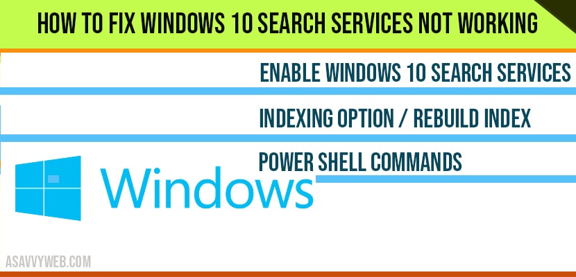 How To Fix Windows 10 Search Services Not Working A Savvy Web