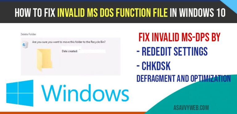 How to Fix Invalid Ms Dos Function file in windows 10 - A Savvy Web