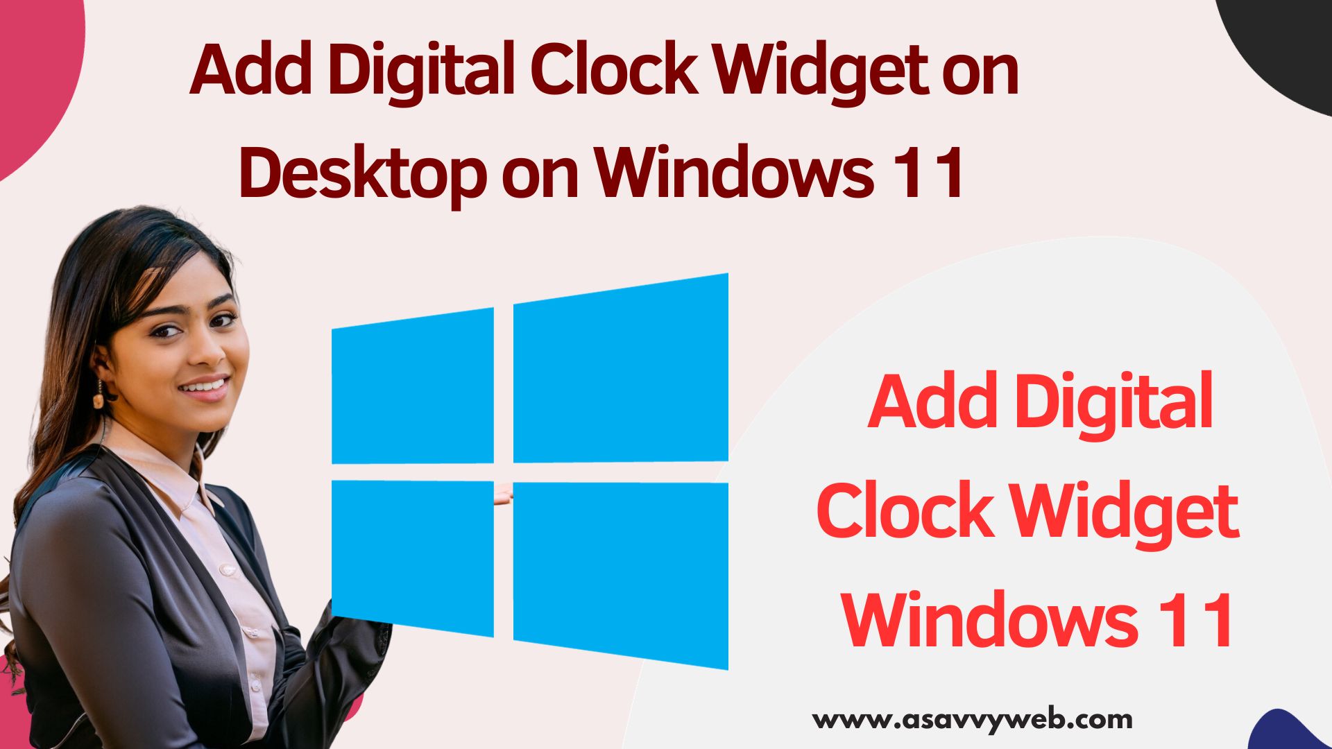 Add Digital Clock Widget on Desktop on Windows 11 - A Savvy Web
